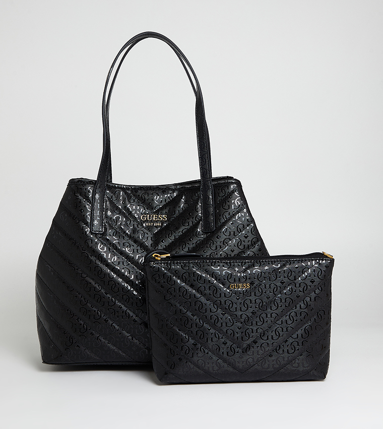 Buy Guess VIKKY Quilted Shoulder Bag Set In Black | 6thStreet UAE