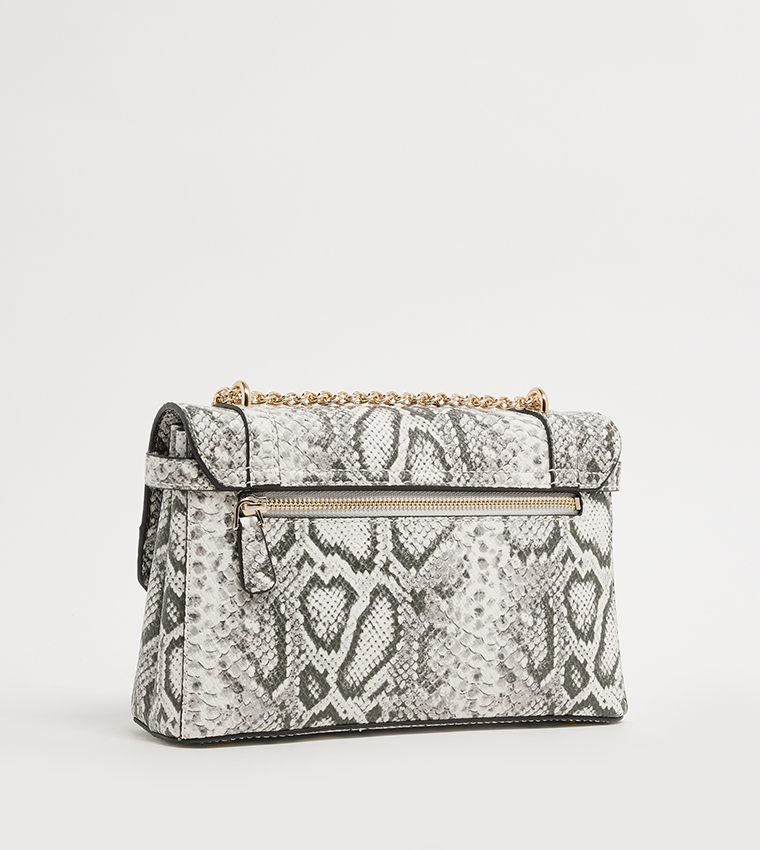 Buy Guess Snakeskin Convertible Crossbody Bag In Beige | 6thStreet ...