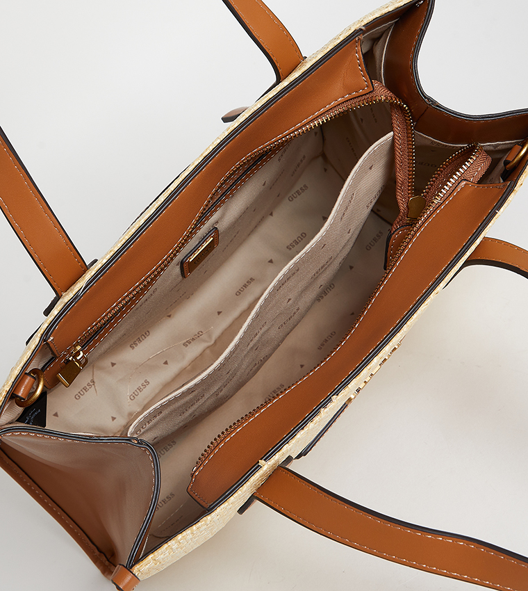 Buy Guess G STATUS Straw Tote Bag In Natural | 6thstreet Saudi Arabia