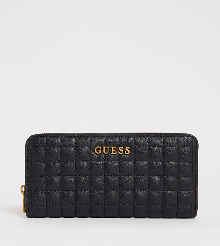 Buy Guess TIA Quilted Long Wallet In Black | 6thStreet Bahrain