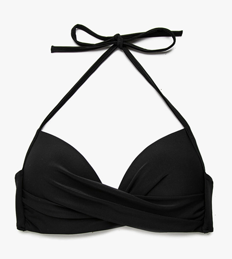 Buy Koton String Neck Tie Bikini Top In Black | 6thStreet Kuwait