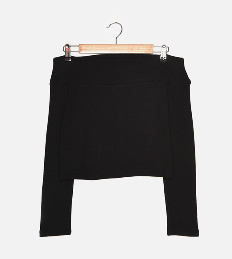Buy Trendyol Basic Crop Top In Black | 6thStreet UAE