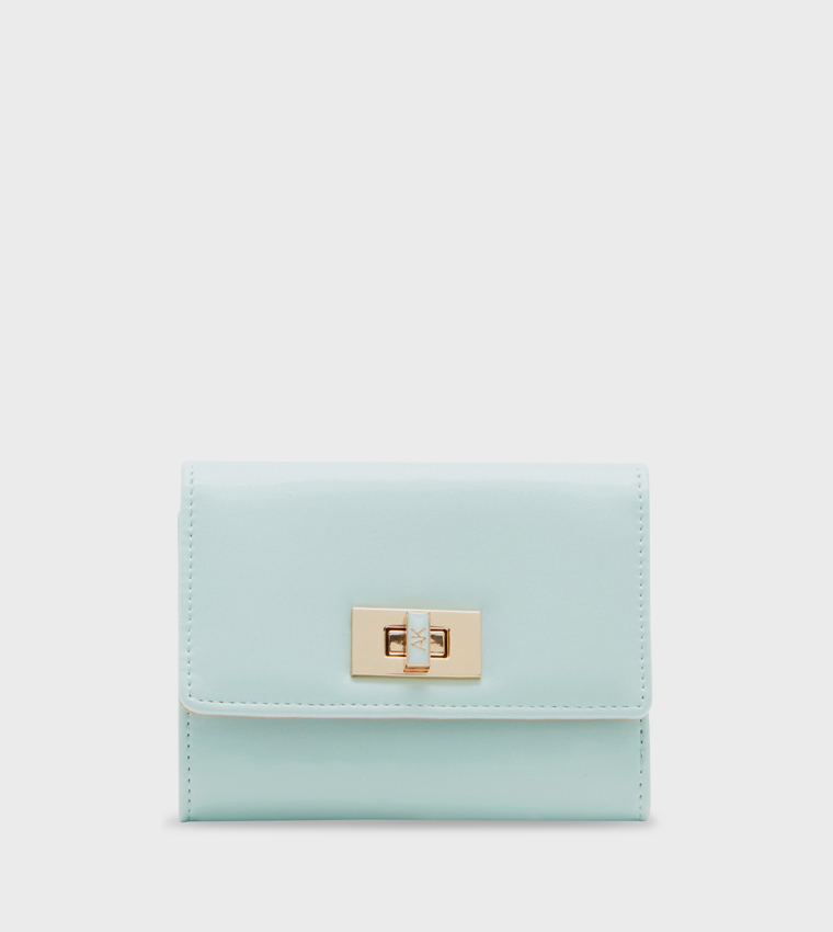 Buy Anne Klein Twist Lock Flap Wallet In Mint | 6thStreet UAE