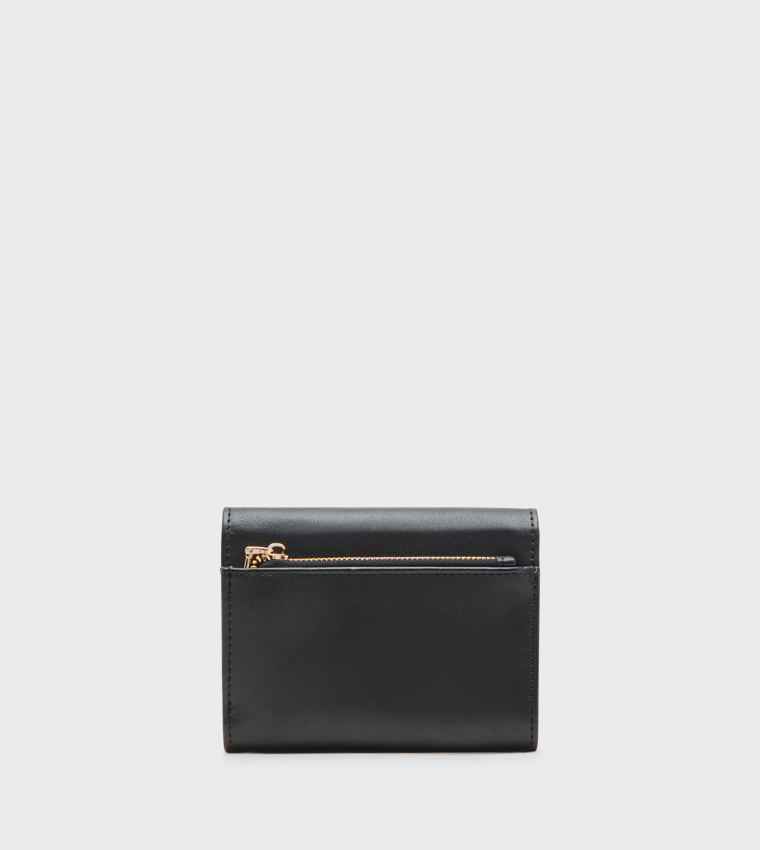 Buy Anne Klein Twist Lock Tri Fold Wallet In Black | 6thStreet Saudi Arabia