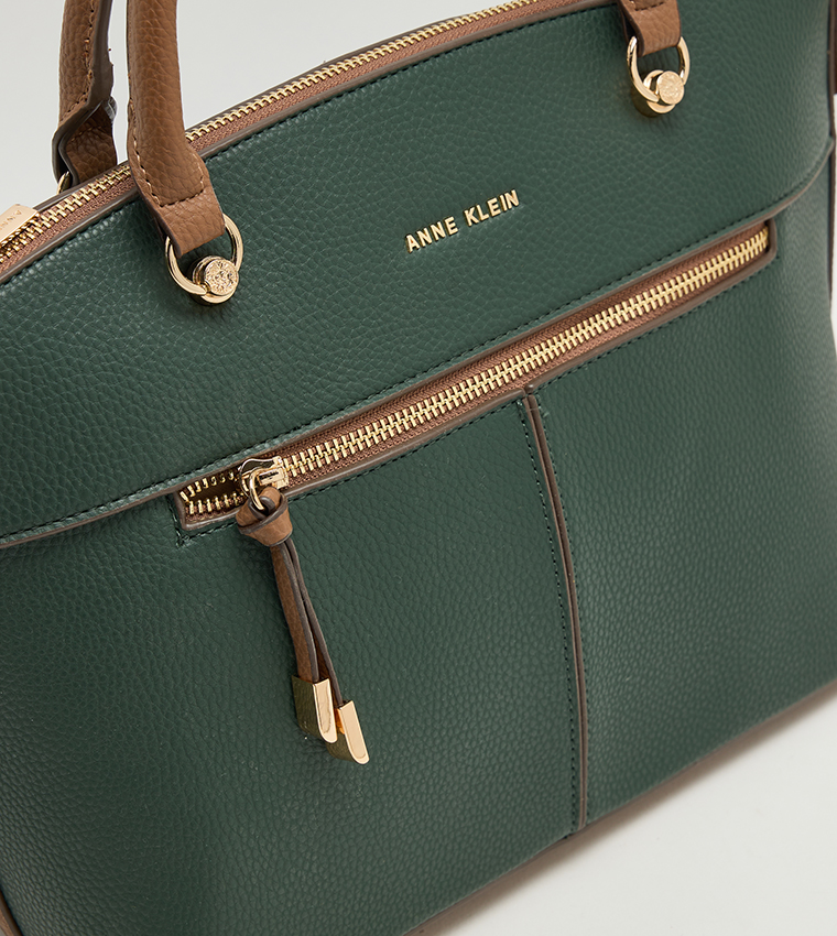 Buy Anne Klein Logo Detail Satchel Bag In Green | 6thStreet Saudi Arabia