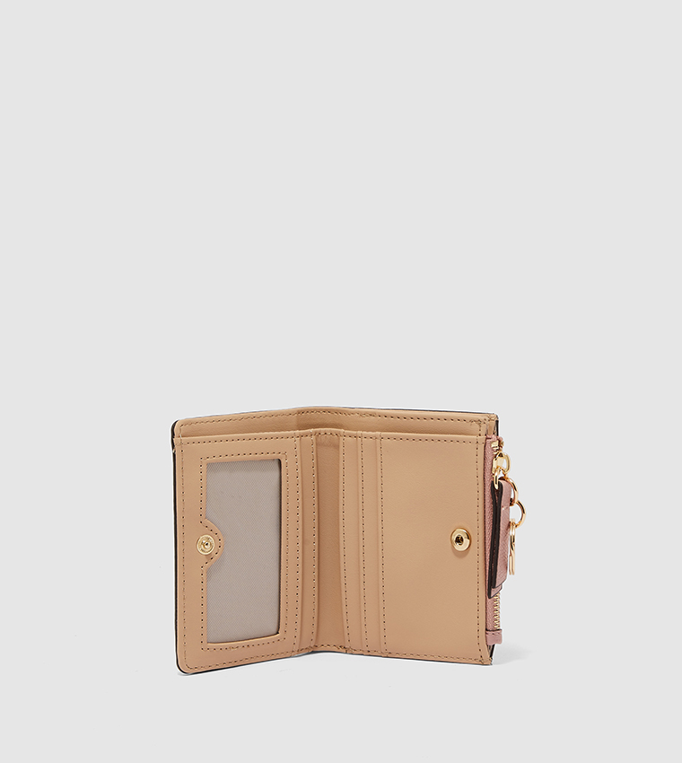 Buy Nine West Lawson Mini Zip Around Wallet In Beige | 6thStreet Kuwait