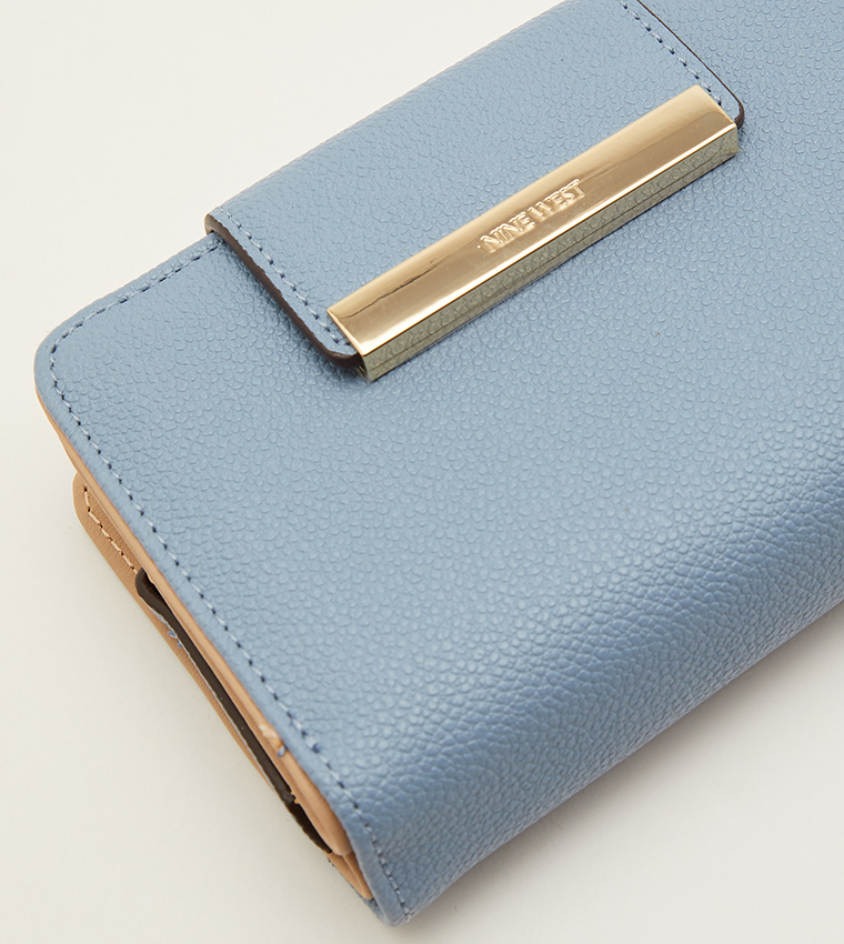 Buy Nine West Laney SLG French Metal Detailed Wallet In Blue ...