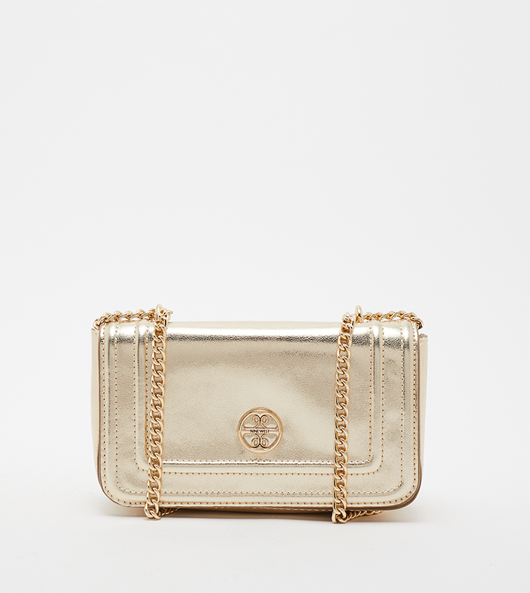 Buy Nine West JULIETA Logo Detail Convertible Crossbody Bag In Gold ...