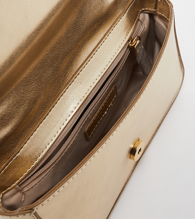Buy Nine West JULIETA Logo Detail Convertible Crossbody Bag In Gold ...