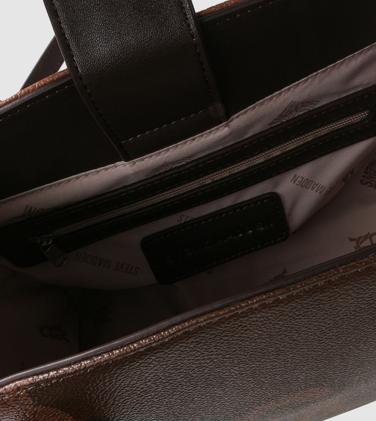 Buy Steve Madden BROLA Printed Satchel Bag In Brown | 6thStreet UAE