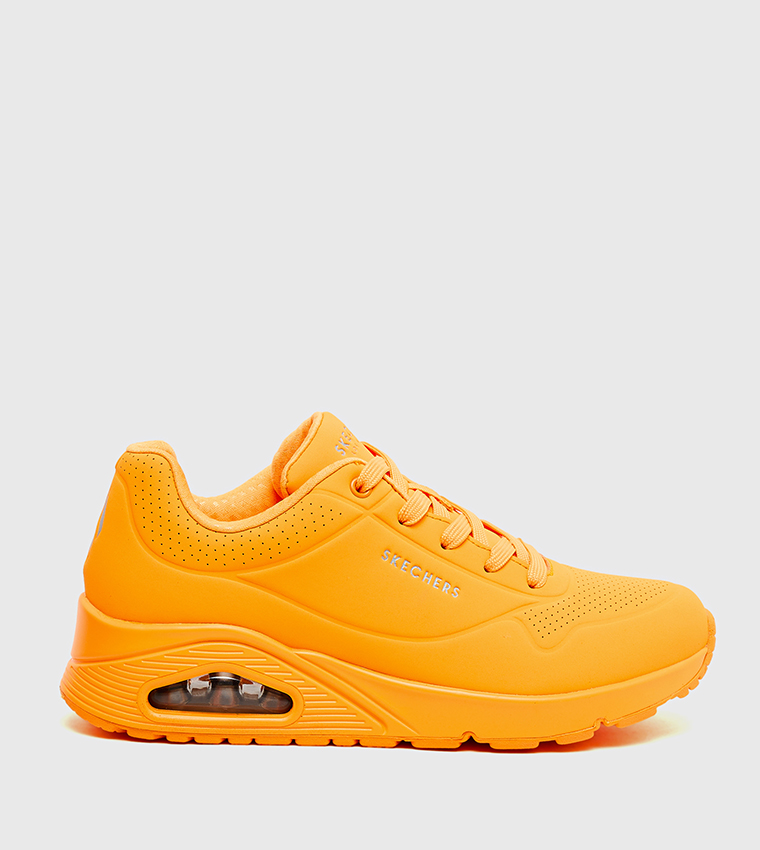 Buy Skechers UNO Logo Detail Lace Up Sneakers In Orange | 6thStreet UAE