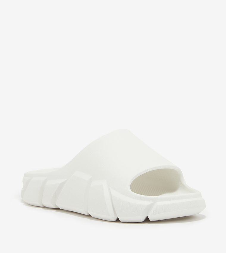 Buy Steve Madden CHARGE Open Toe Slides In White | 6thStreet UAE