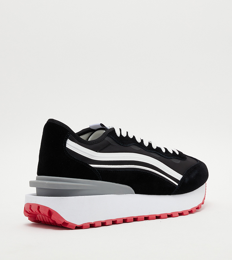 Buy Steve Madden VICON Color Block Lace Up Shoes In Black | 6thStreet ...
