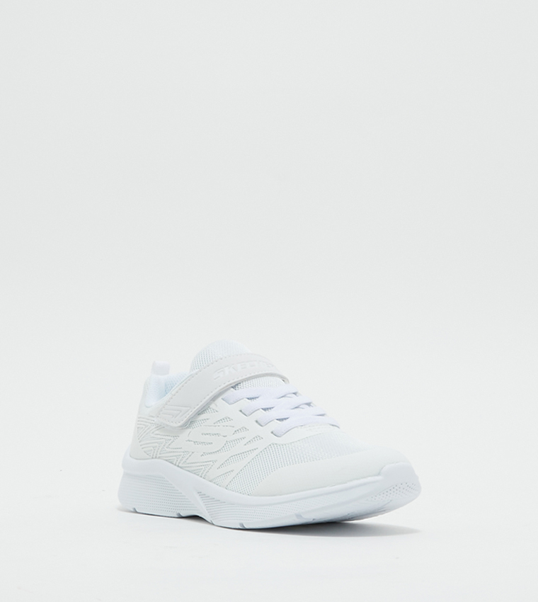 Buy Skechers MICROSPEC Velcro Closure Sneakers In White | 6thStreet UAE