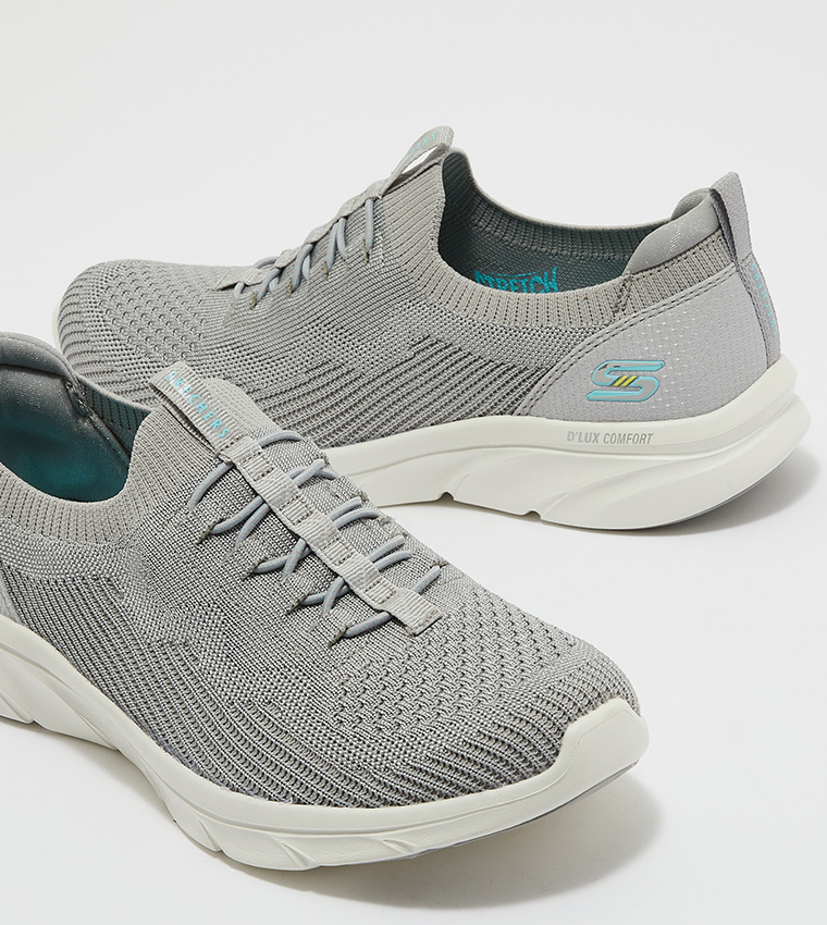 Buy Skechers D'Lux Comfort Low Top Sneakers In Grey | 6thStreet Saudi ...