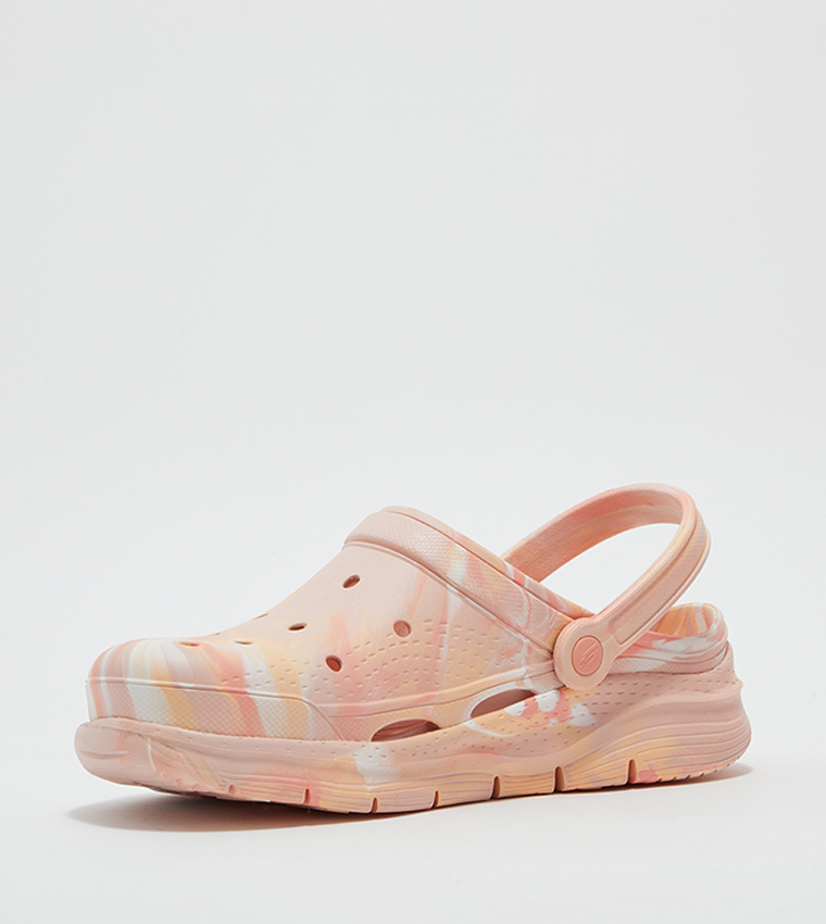 Buy Skechers ARCH FIT FOAMIES Marble Pattern Clogs In Pink | 6thStreet ...