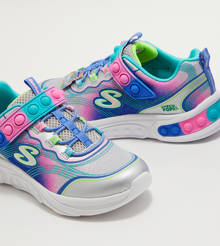 Buy Skechers Skech Pops Low Top Sneakers In SILVER MULTI | 6thStreet ...