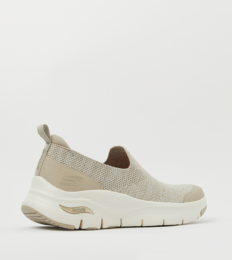 Buy Skechers ARCH FIT Slip On Shoes In Taupe | 6thStreet Qatar