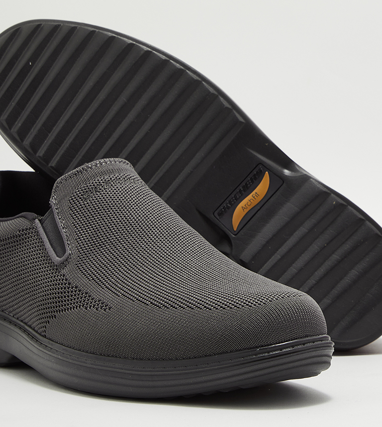 Buy Skechers ARCH FIT OGDEN Slip On Shoes In Grey | 6thstreet UAE