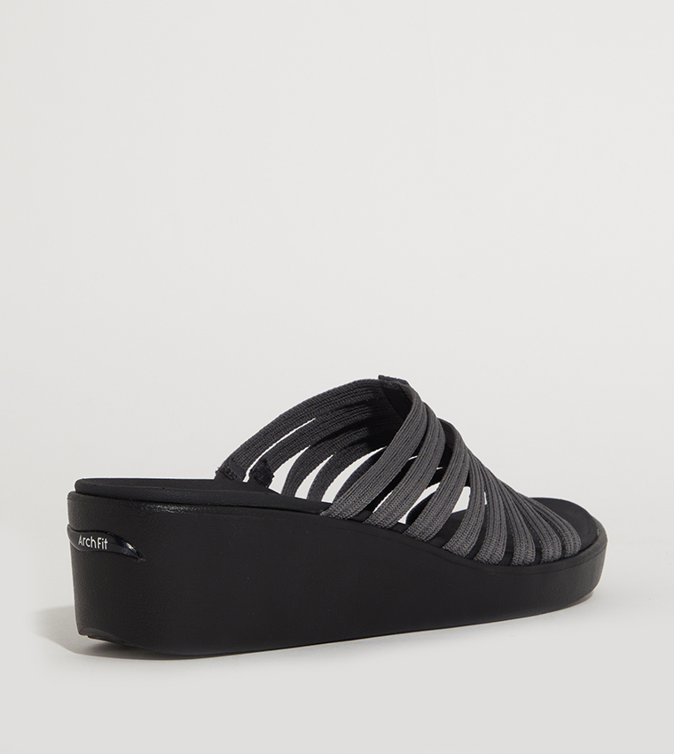Buy Skechers ARCH FIT RUMBLE Embellished Wedges In Grey | 6thStreet UAE