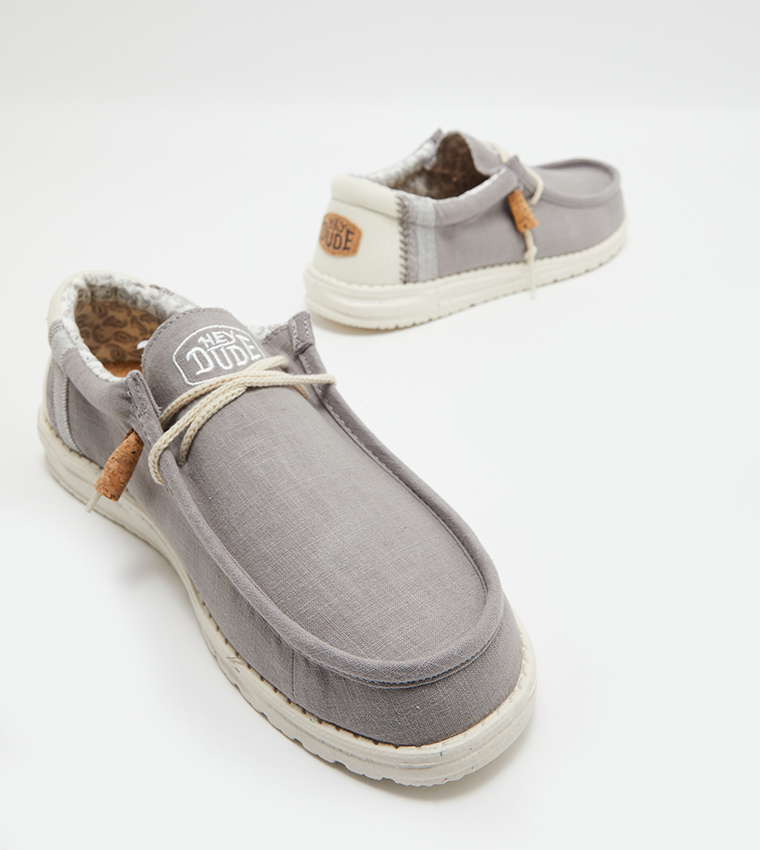 Buy HEY DUDE WALLY BREAK STITCH Boat Shoes In Grey | 6thStreet UAE
