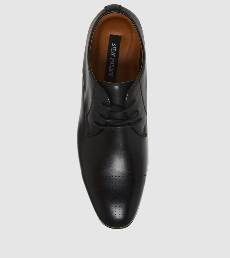 Buy Steve Madden RALEIGH Almond Toe Derby Shoes In Black | 6thStreet UAE