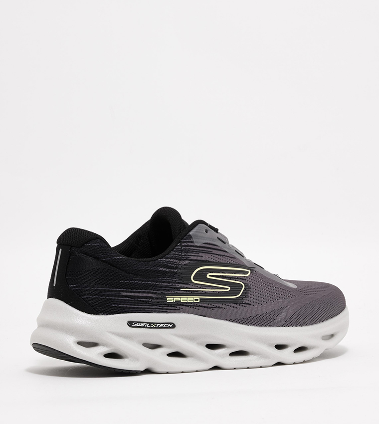 Buy Skechers GO RUN SWIRL TECH SPEED Logo Detail Running Shoes In Black ...