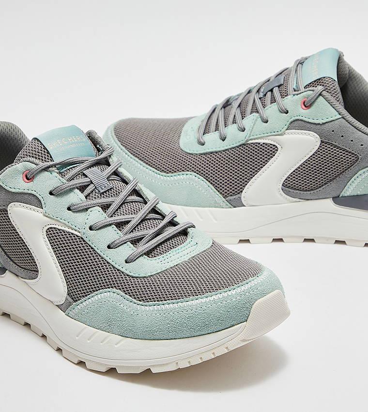 Buy Skechers FURY Color Block Lace Up Sneakers In Green | 6thStreet ...