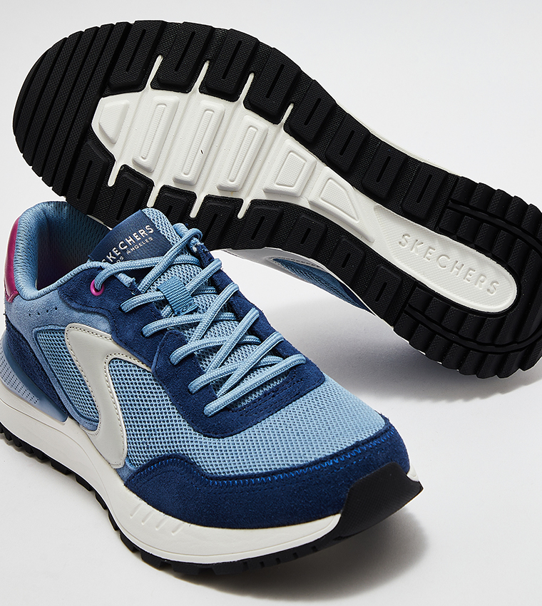 Buy Skechers FURY Color Block Lace Up Sneakers In Blue | 6thStreet ...