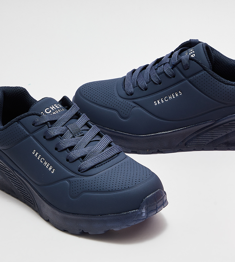 Buy Skechers UNO ICE Logo Detail Lace Up Sneakers In Blue | 6thStreet UAE