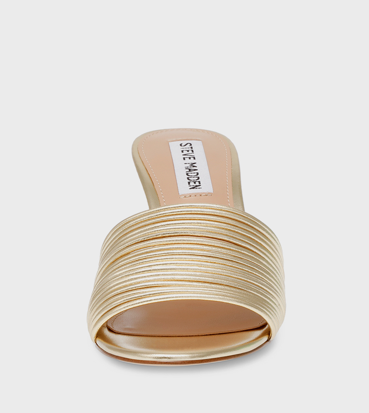 Buy Steve Madden LUVVY Strappy Heeled Sandals In Gold | 6thStreet Bahrain