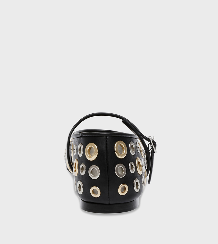 Buy Steve Madden MODESTY S Buckle Strap Ballerinas In Black | 6thStreet ...