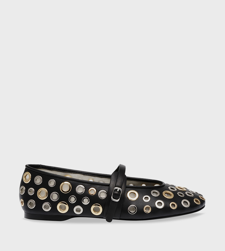 Buy Steve Madden MODESTY S Buckle Strap Ballerinas In Black | 6thStreet ...
