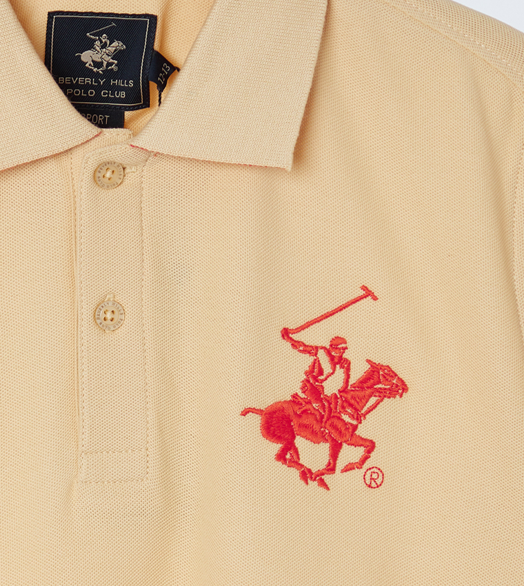 Buy Beverly Hills Polo Club Boys Core Plaited Collar And Cuff Polo In ...