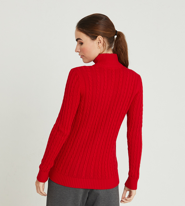 Buy Beverly Hills Polo Club Cable Knit Zip Front Cardigan Sweater In ...