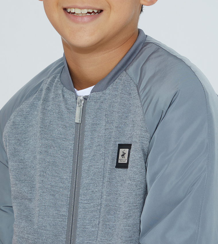 Buy Beverly Hills Polo Club Solid Regular Active Jacket In Charcoal ...