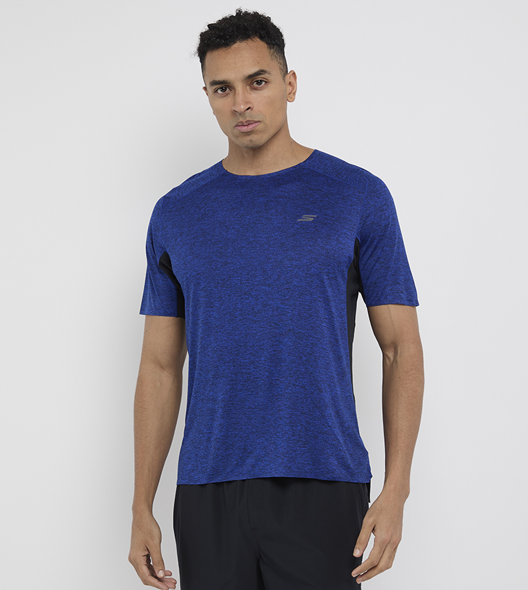 Buy Skechers GO DRI Circuit Crew Neck T Shirt In Blue | 6thStreet Saudi ...