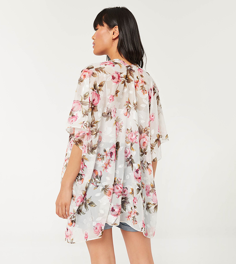 Buy Ardene Floral Lightweight Open Poncho In Multiple Colors ...