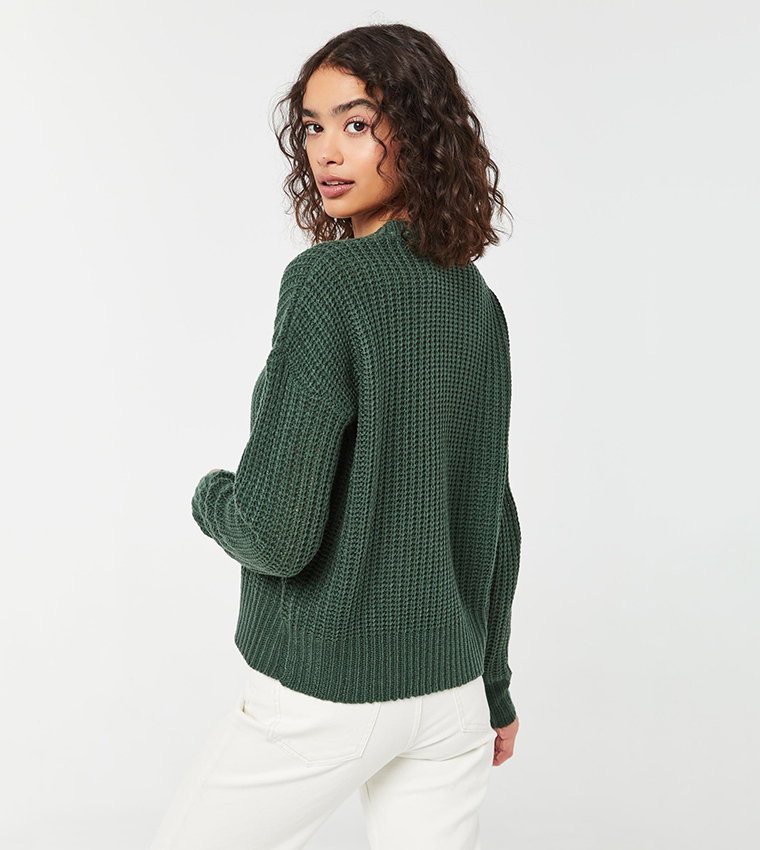 Buy Ardene Basic Crew Neck Sweater In Green | 6thStreet Qatar