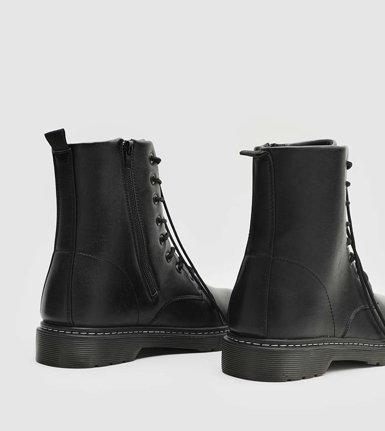 Buy Ardene Combat Boots With Injected Sole In Black | 6thStreet Kuwait