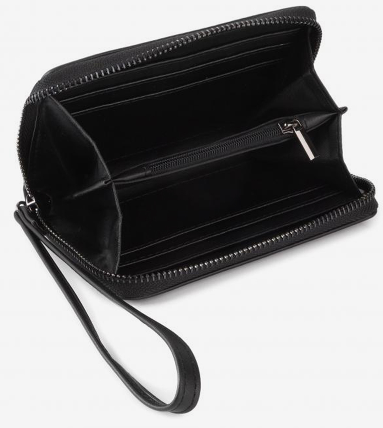 Buy Undefined Zip Around Zipper Pocket Wallet Black In Black ...