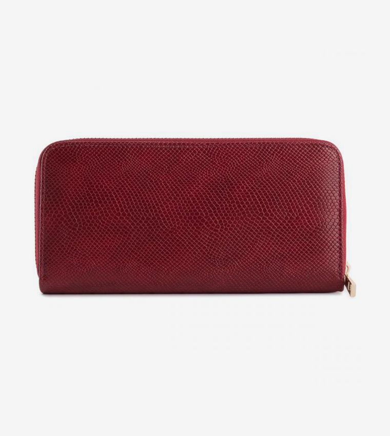 Buy Undefined Zip Around Zipper Pocket Wallet Red In Red | 6thStreet Oman