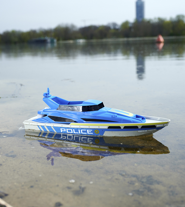 Buy R/C @ DICKIE Rc Police Boat, Rtr In Blue | 6thStreet Qatar