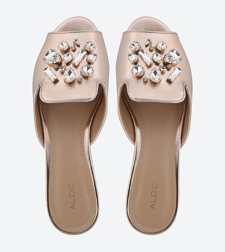 Buy Aldo Fraydda Slides Metallic In Metallic | 6thStreet Qatar