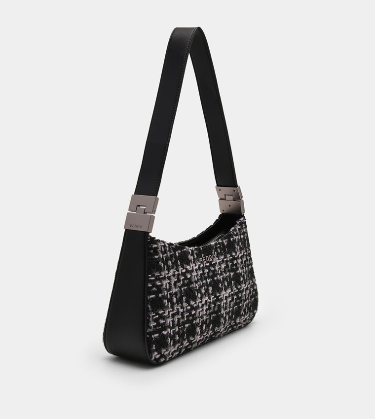 Buy Pedro JATTE Tweed Shoulder Bag In Black | 6thStreet Saudi Arabia