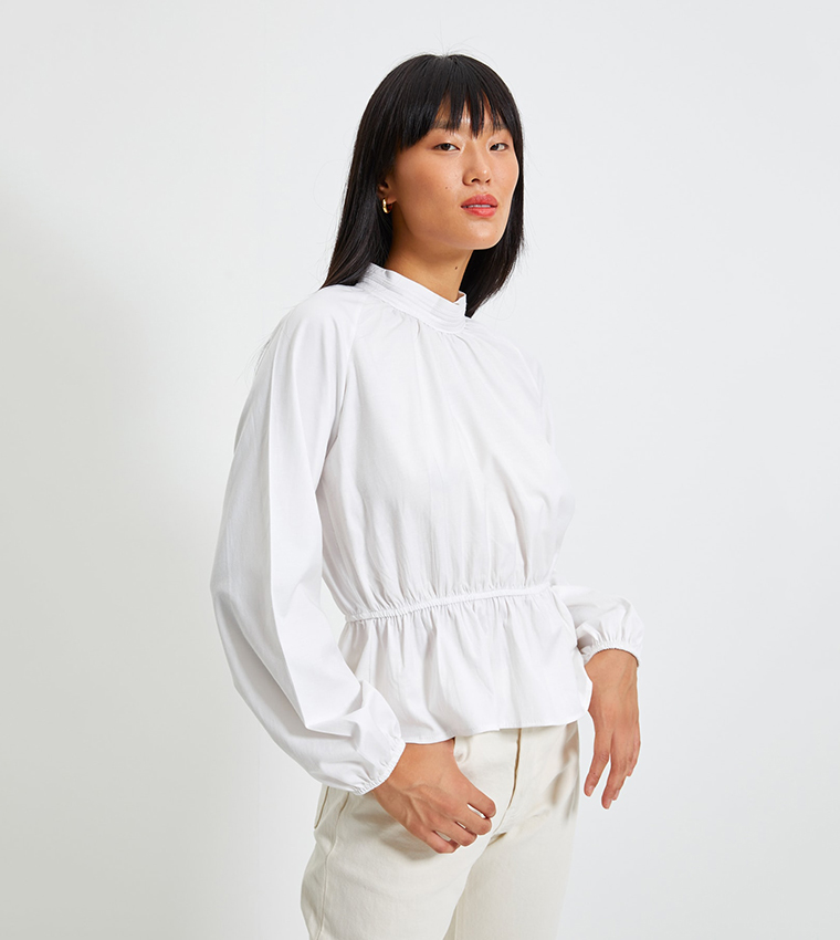 Buy Trendyol Turtle Neck Blouse In Beige | 6thStreet Kuwait