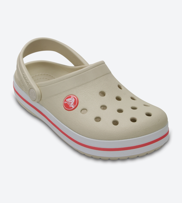 Buy Crocs Crocband Cutout Detail Round Toe Clogs Beige 204537 1AS In ...