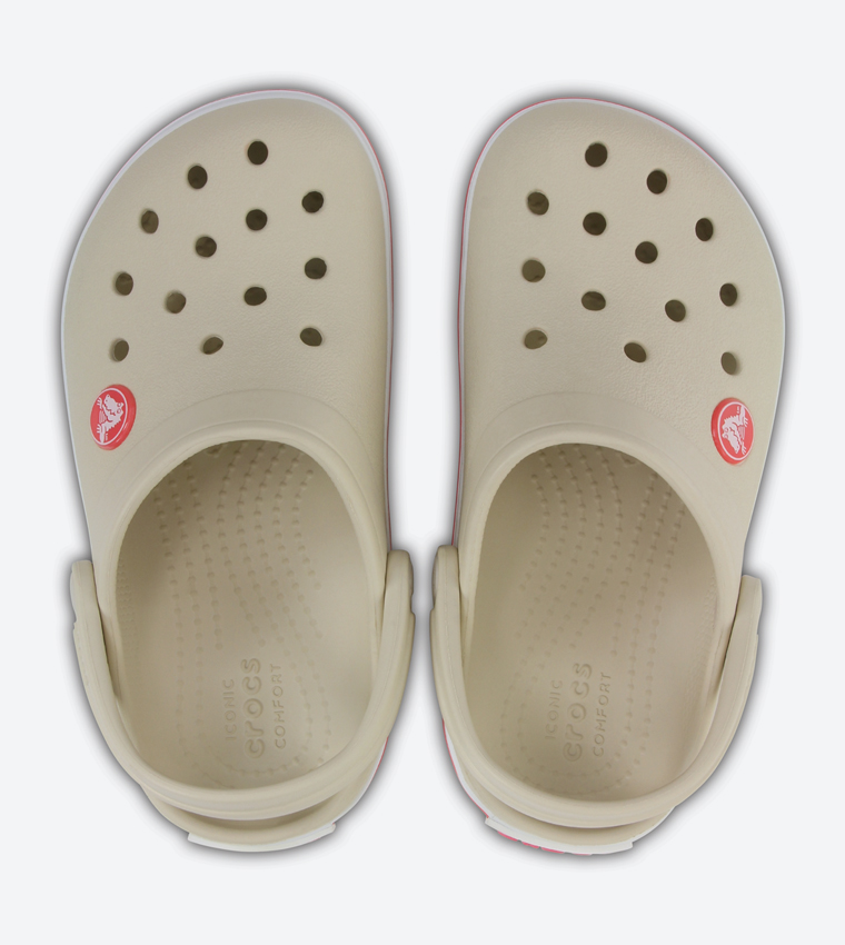 Buy Crocs Crocband Cutout Detail Round Toe Clogs Beige 204537 1AS In ...