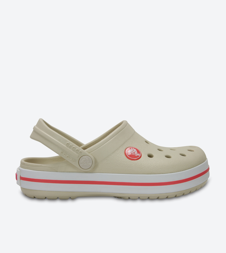 Buy Crocs Crocband Cutout Detail Round Toe Clogs Beige 204537 1AS In ...