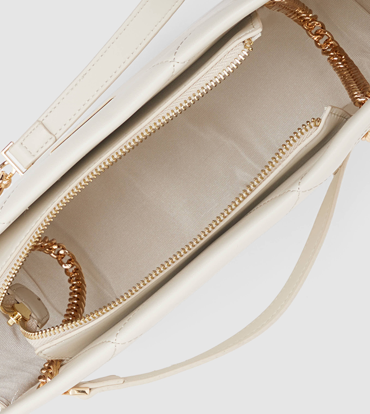 Buy VINCCI Quilted Shoulder Bag In Beige | 6thStreet UAE